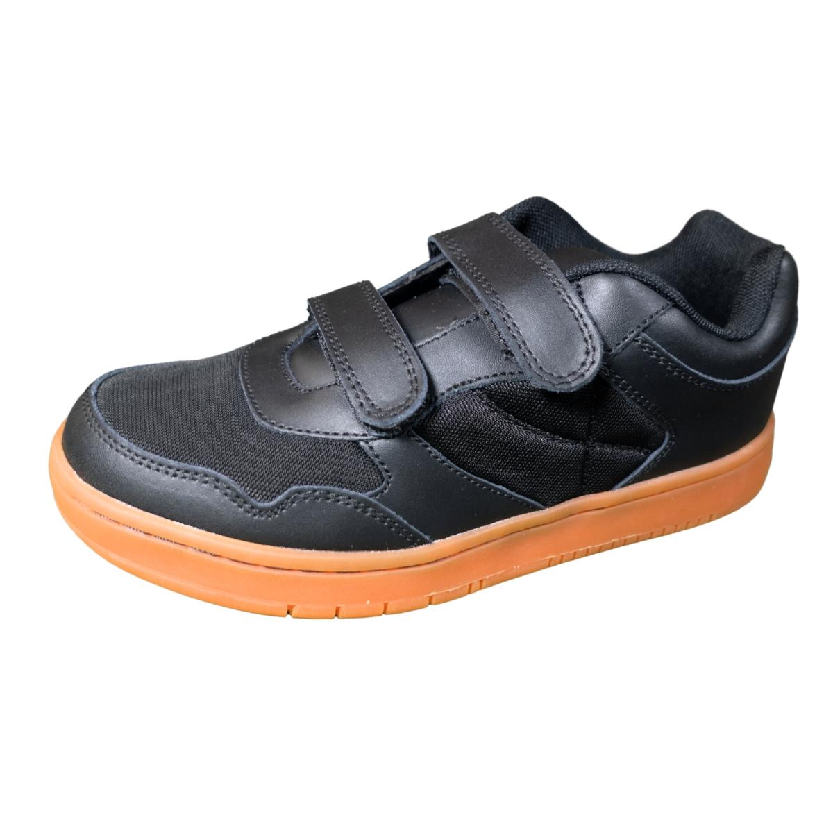 Shoes, Leather, Black, Hook & Loop Closure