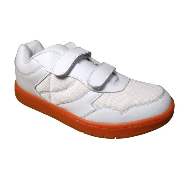 Shoes, Leather, White, Hook & Loop Closure